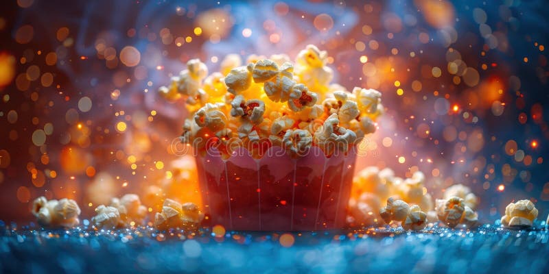 Dramatic Popcorn Explosion with Smoke Stock Photo - Image of playful ...