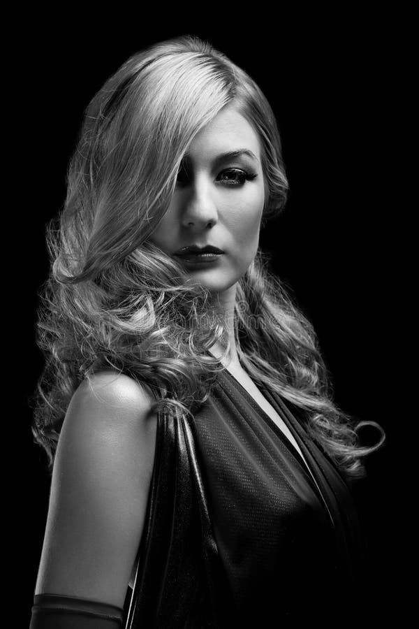 Dramatic Portrait of Beautiful Woman Stock Image - Image of human ...