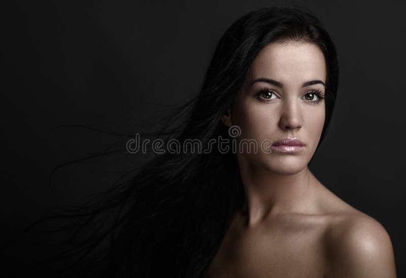 Dramatic Portrait Of A Girl Theme Portrait Of A Beautiful Girl On A