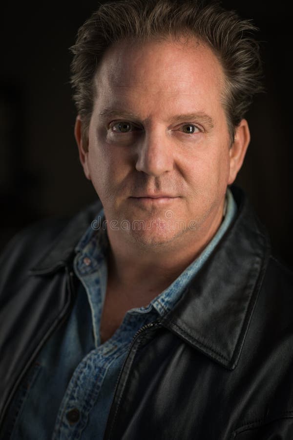 Dramatic Portrait Head Shot of Middle Aged Man Stock Photo - Image of ...