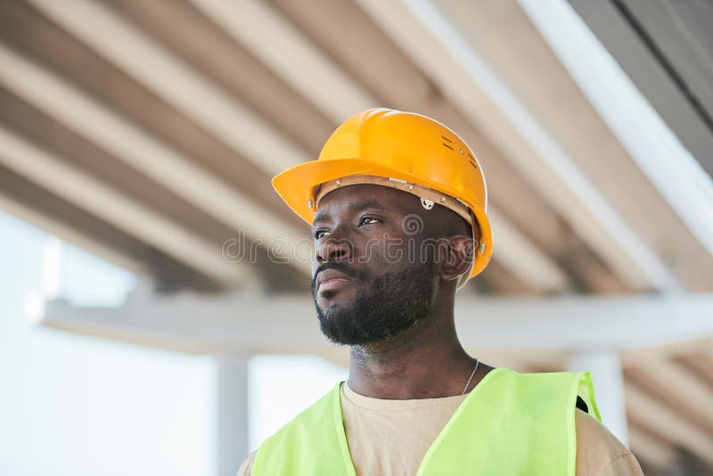Dramatic Portrait of Modern Construction Worker Stock Image - Image of ...