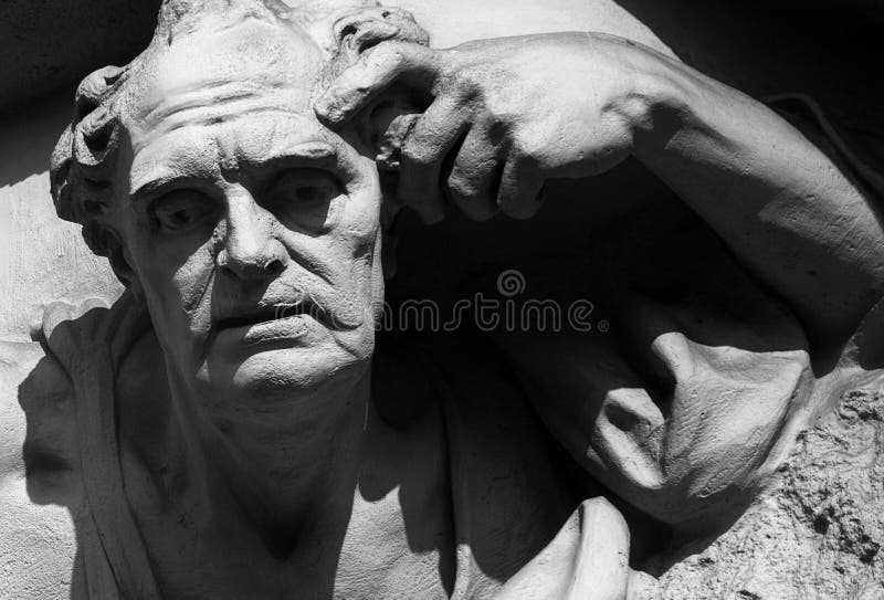 Dramatic Portrait of Old Thinking Man Stock Image - Image of portrait ...