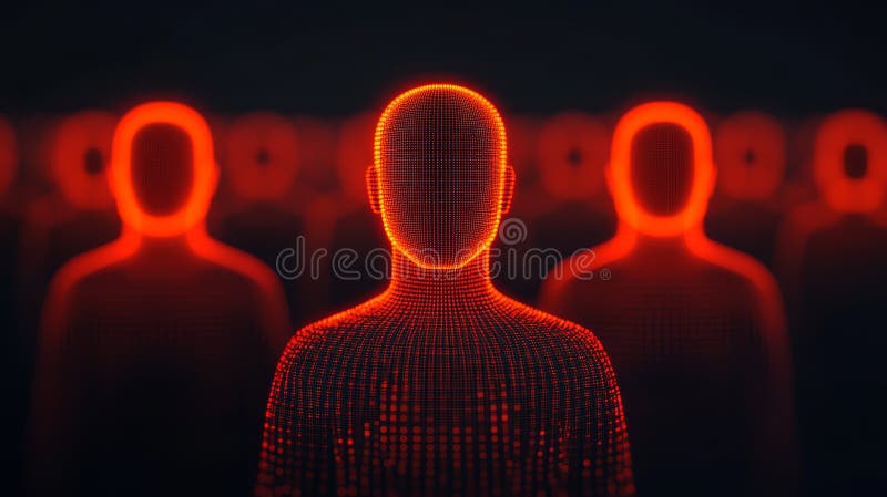 Dramatic Portrait in Red Light, a Person Illuminated by Striking Red ...