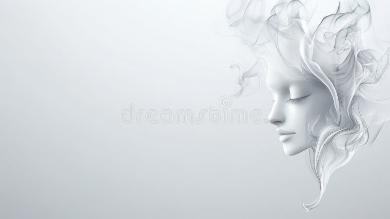 Dramatic Portrait, Woman S Face Enveloped in Smoke, Captivating Visual ...