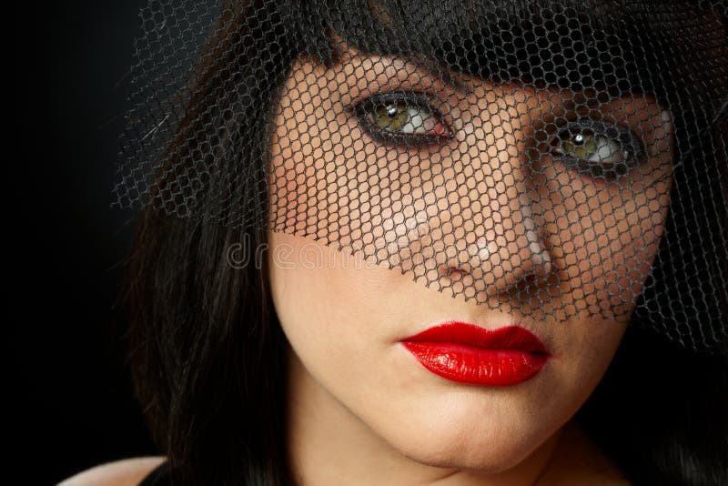 Dramatic Portrait of Young Woman in Veil Stock Photo - Image of ...