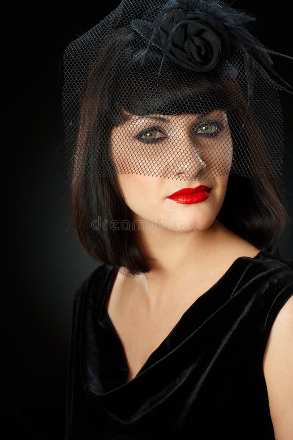 Dramatic Portrait of Young Woman in Veil Stock Photo - Image of female ...