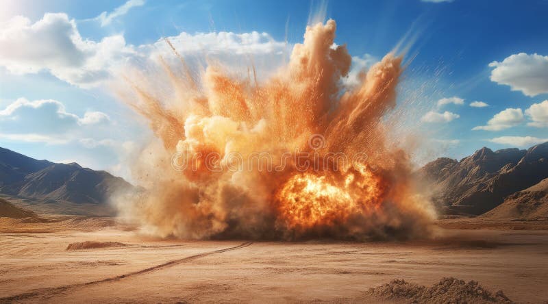 A Dramatic and Powerful Explosion Occurs in a Beautiful Desert ...