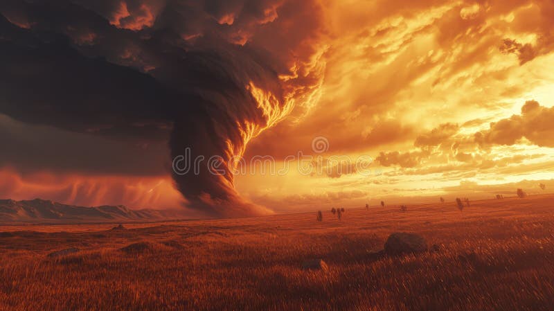 Dramatic and Powerful Tornado Stock Illustration - Illustration of ...