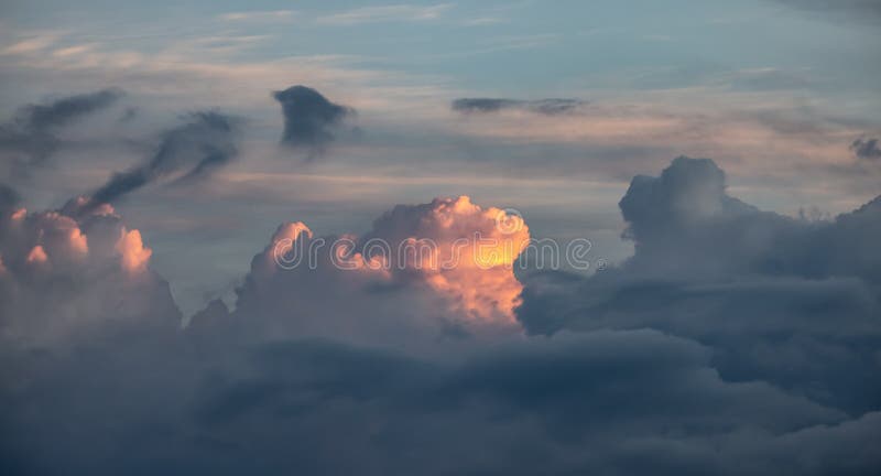 Dramatic Puffy Clouds during Sunrise. Nature Background Cloudscape ...