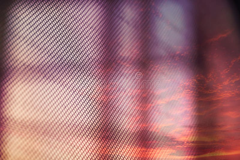 Dramatic Purple Cloudy Sunset Trough Window Net Nature Sky Background ...