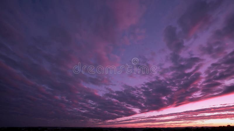 Dramatic Purple and Pink Sunset Sky with Layered Clouds, Nature and ...