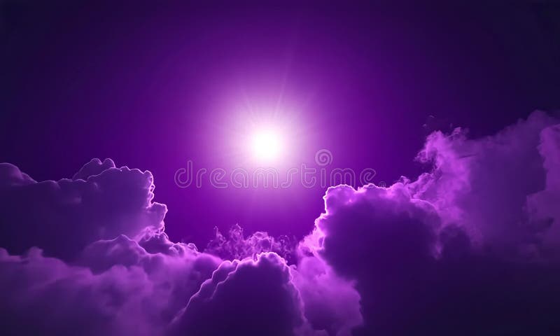 Dramatic Purple Sky with Sunlit Clouds Stock Video - Video of vast ...
