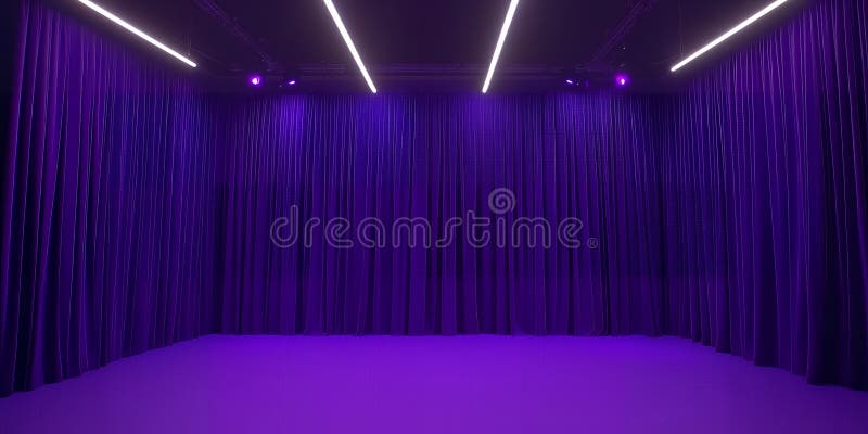 Dramatic Purple Stage Curtains with Violet Lighting Theatrical Backdrop ...