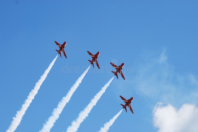 Dramatic RAF Red Arrows Display Editorial Stock Photo - Image of blue ...