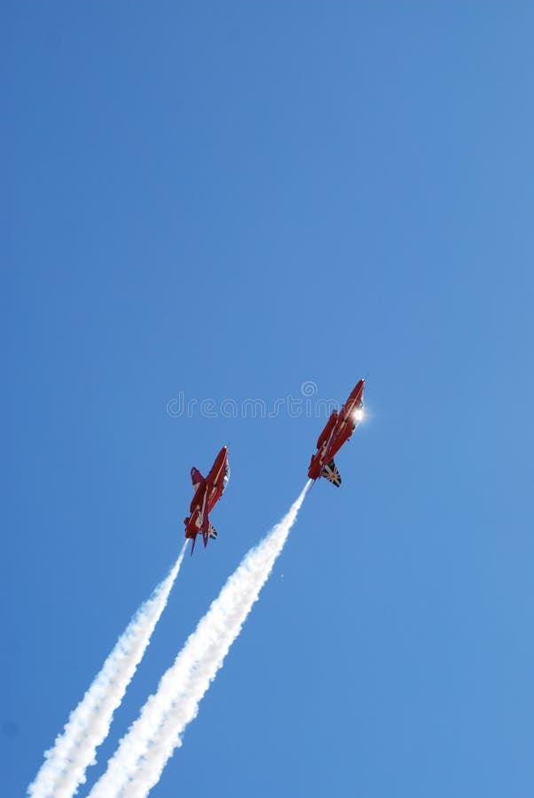 Dramatic RAF Red Arrows Display Editorial Photography - Image of mist ...