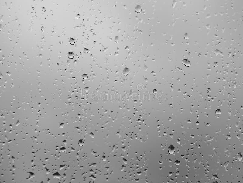 Dramatic Rain Drops of Water on the Window Glass Background Stock Image ...