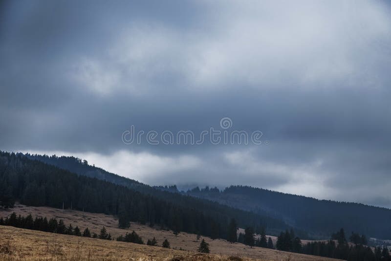Dramatic Rainy Weather in the Mountains Stock Photo - Image of ...