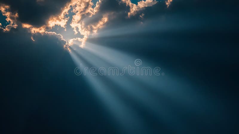 Dramatic Rays of Light Illuminating the Sky As Clouds Part in a ...