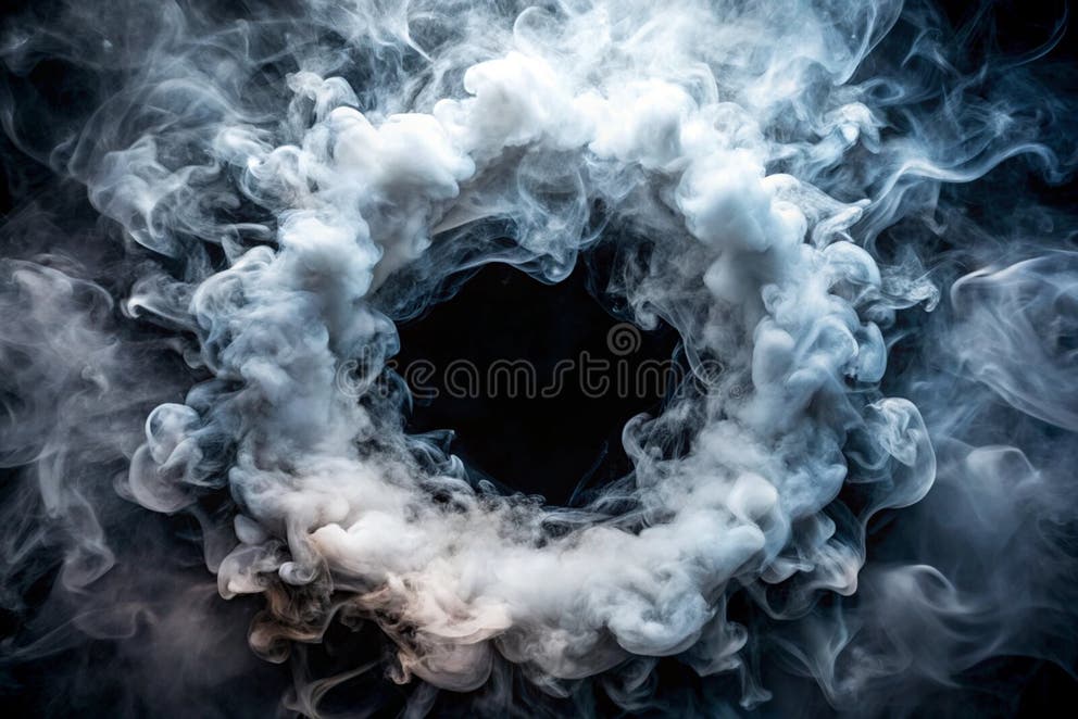 Real Smoke Exploding Outwards on Black Background Stock Illustration ...