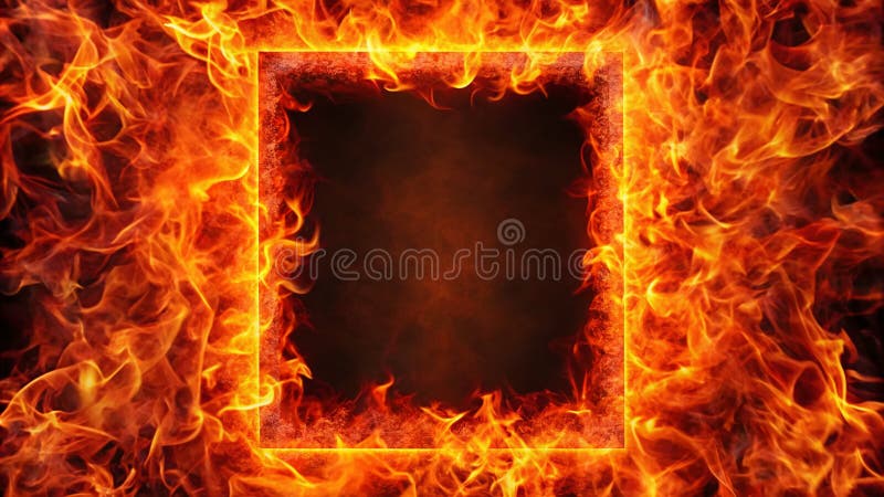 Dramatic Rectangular Frame with Fiery Edges, Perfect for Posters ...