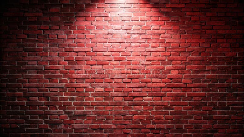Dramatic Red Brick Wall Background with Center Spotlight. Generative AI ...