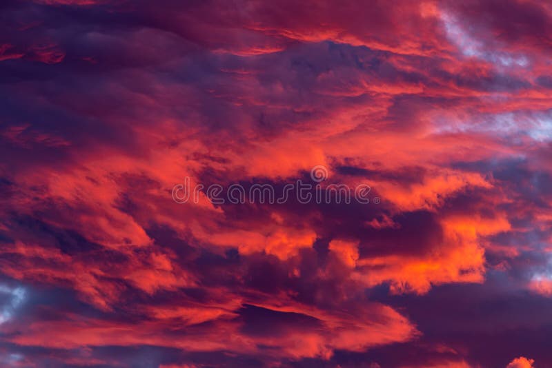 Dramatic Red clouds stock photo. Image of dawn, clouds - 168040716