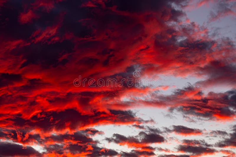 Dramatic Red clouds stock photo. Image of clouds, landscape - 168045434