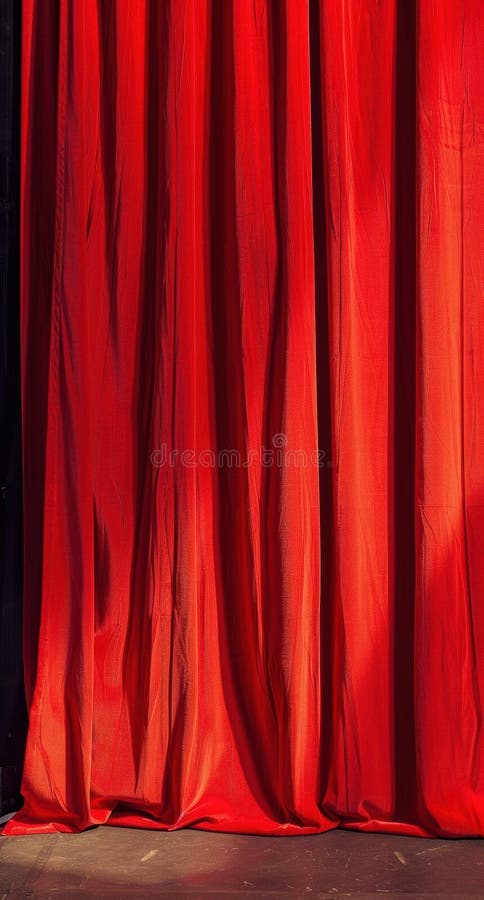 Dramatic Red Curtain Stage Backdrop Stock Illustration - Illustration ...