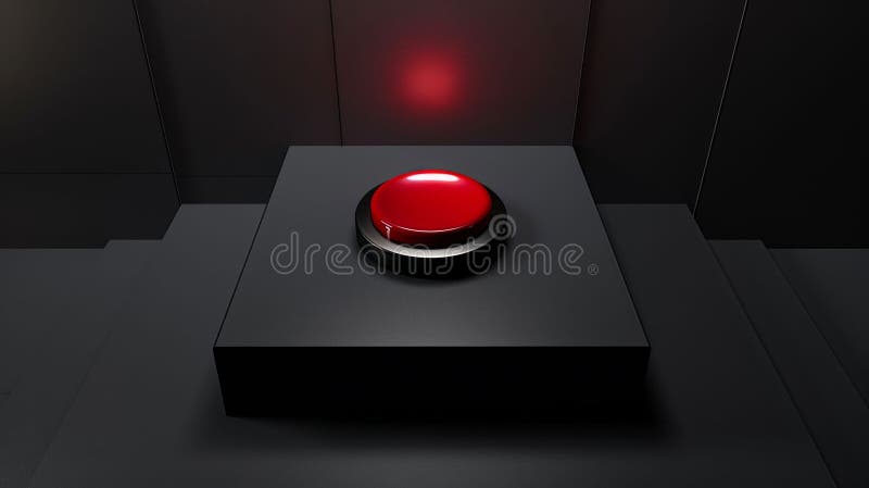 Dramatic Red Emergency Button in a Metallic Elevator. Generative Ai ...