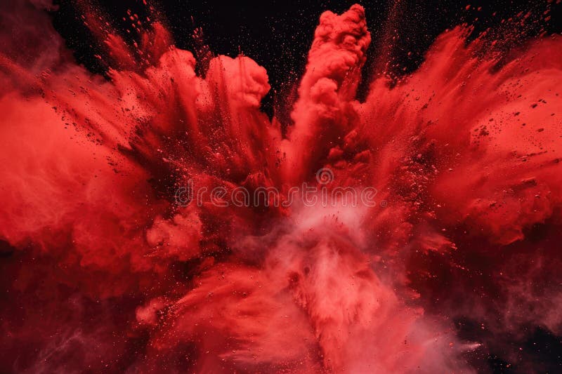 A Dramatic Red Explosion of Smoke. Suitable for Various Design Projects ...