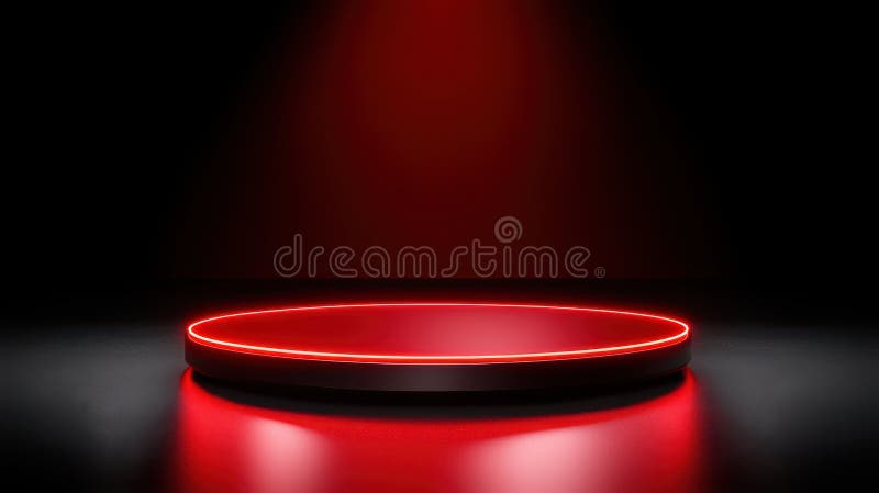 Dramatic Red Light on Black Surface, Study in Contrast and Illumination ...