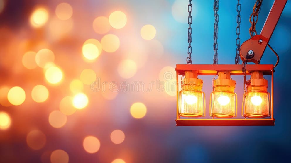 Dramatic Red Light Fixture Hanging from Chain, Captivating Visual ...