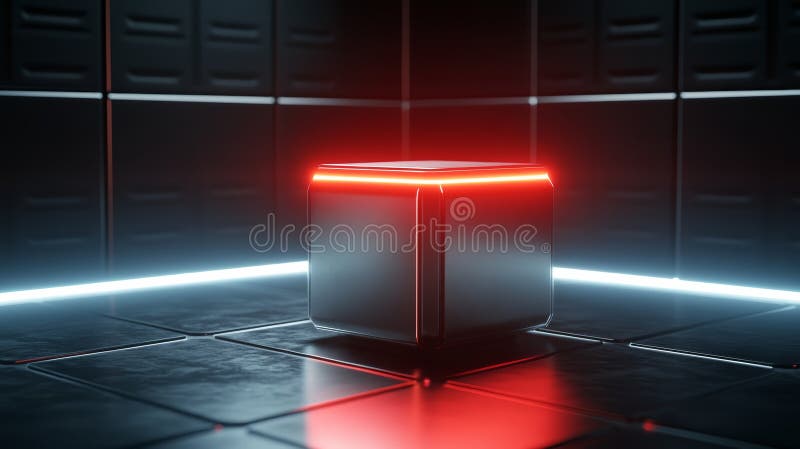 Dramatic Red Light Illuminates a Dark Floor, Study in Contrast and ...