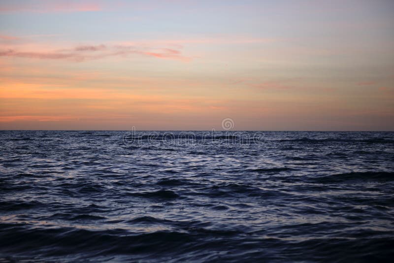 Dramatic Red Ocean Waves at Sunset with Soft Evening Sea Dark Water ...