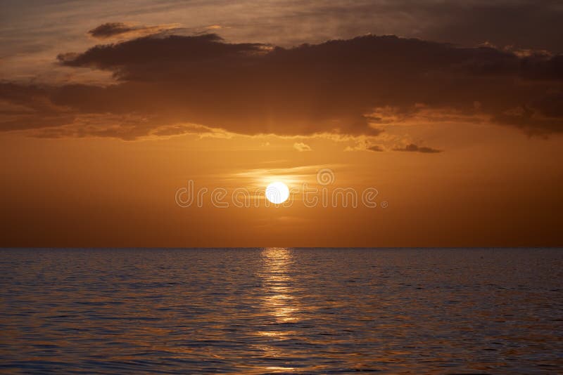 Dramatic Red Ocean Waves at Sunset with Soft Evening Sea Dark Water ...