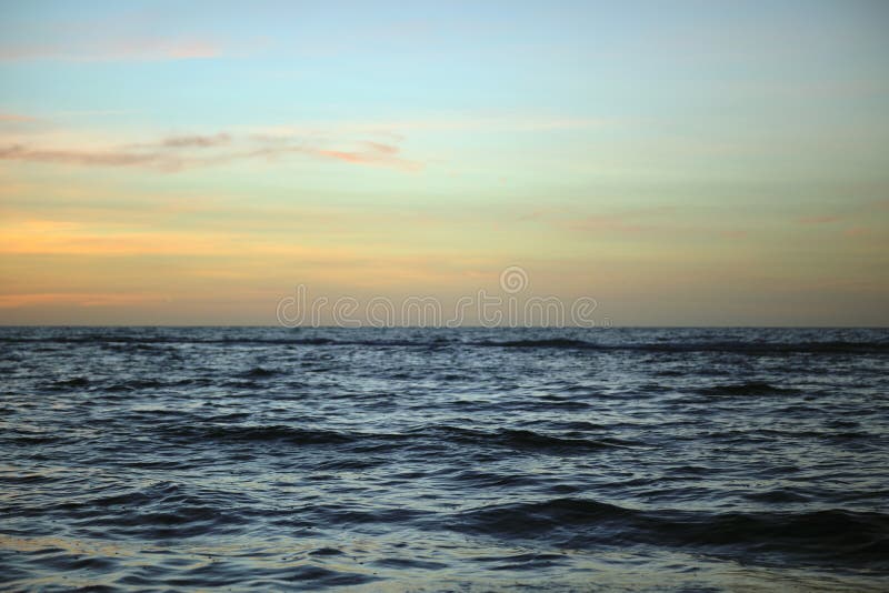Dramatic Red Ocean Waves at Sunset with Soft Evening Sea Dark Water ...