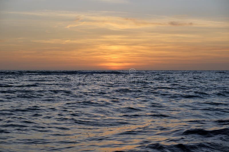 Dramatic Red Ocean Waves at Sunset with Soft Evening Sea Dark Water ...