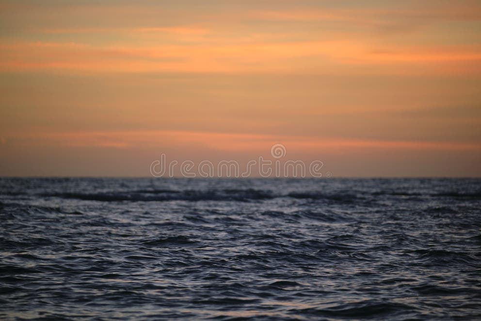 Dramatic Red Ocean Waves at Sunset with Soft Evening Sea Dark Water ...