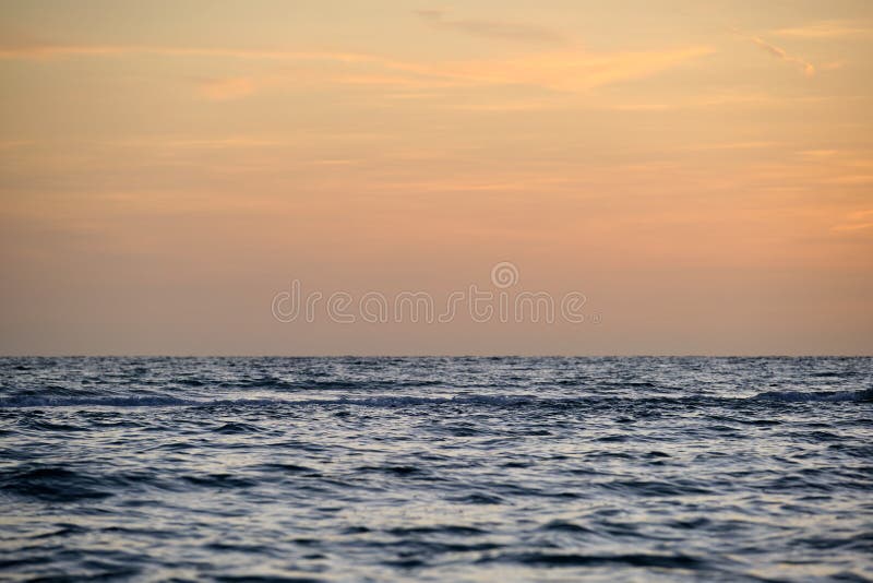 Dramatic Red Ocean Waves at Sunset with Soft Evening Sea Dark Water ...