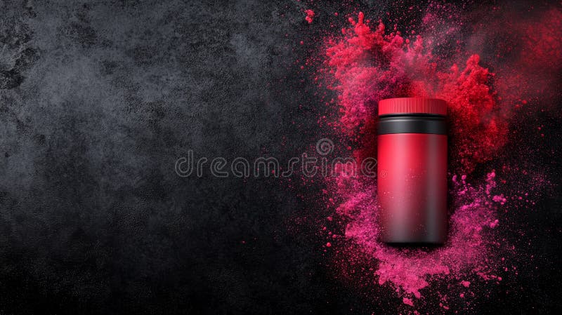 Dramatic Red Powder Explosion, a Vibrant Burst of Color Against Dark ...