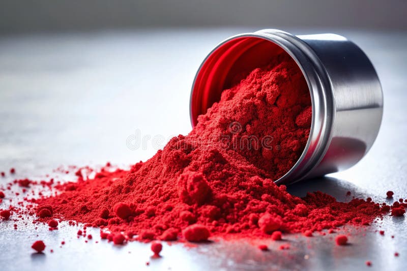 Dramatic Red Powder Spill on White Background Stunning LowLight ...