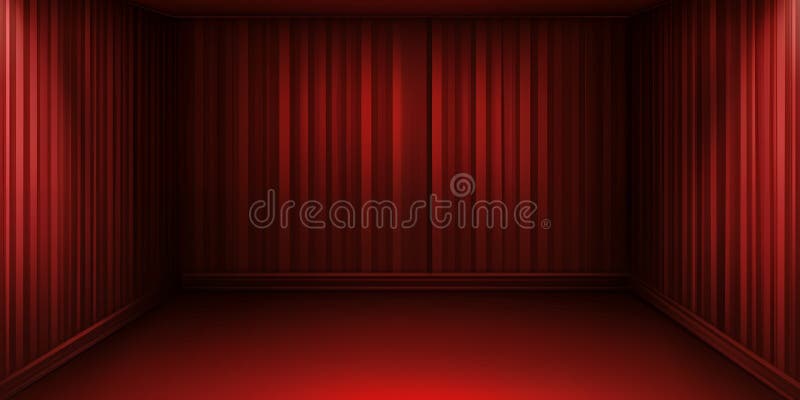 Dramatic Red Room Interior Striped Walls Empty Space Background Stock ...