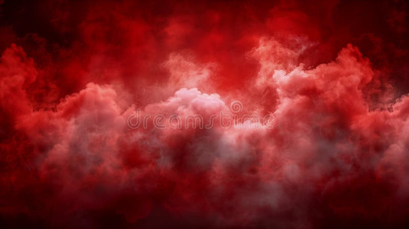Dramatic Red Smoke Clouds with Intense Lighting Effects Stock ...