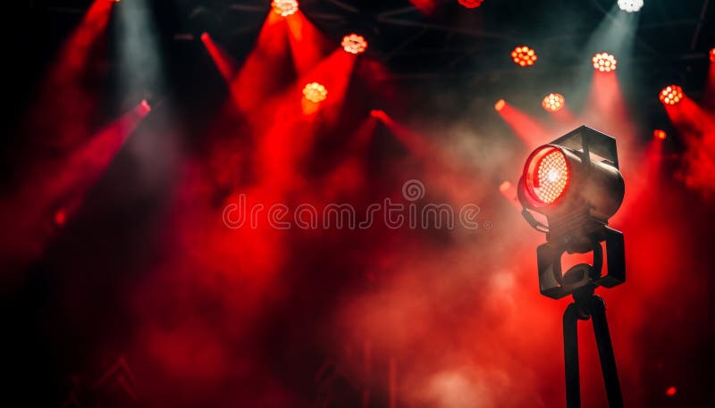 Dramatic Red Spotlight Shining on the Center Stage in a Captivating ...