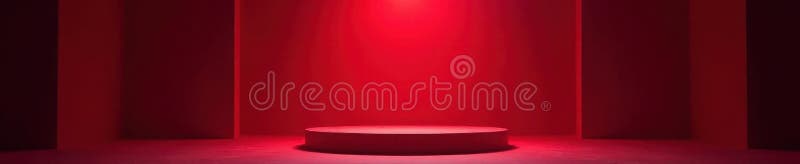 Dramatic Red Stage, Spotlight on Empty Podium , Stage Light ...