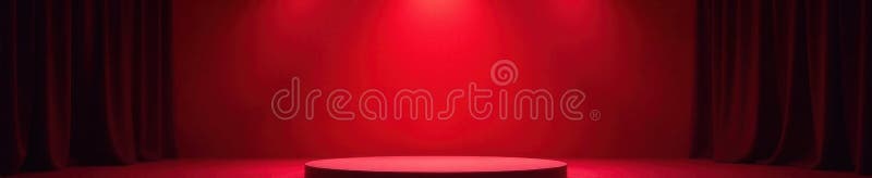Dramatic Red Stage, Spotlight on Empty Podium , Stage Lighting ...