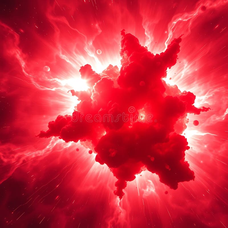 A Dramatic Red Supernova Explosion with Energy Ripples Expanding ...