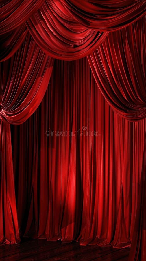Dramatic Red Theater Curtains Stock Illustration - Illustration of ...