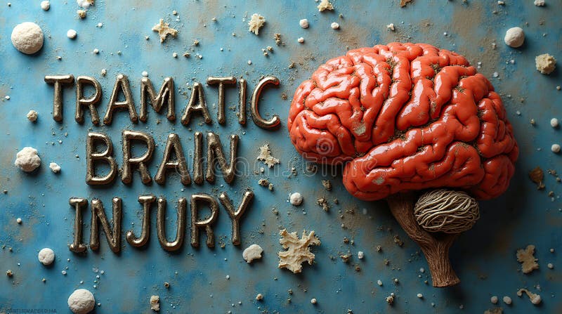 Dramatic Representation of Traumatic Brain Injury Conceptual Art Stock ...