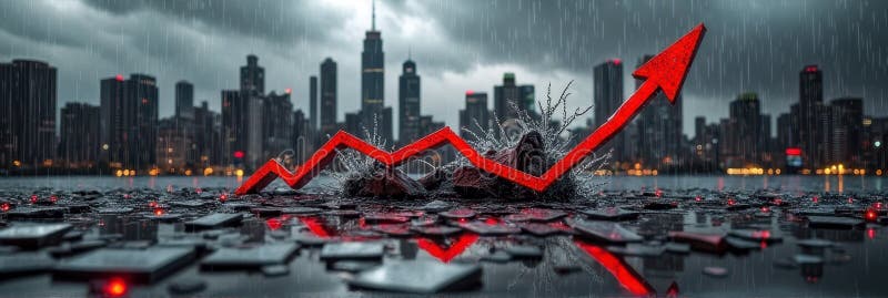 Dramatic Rise Stock Market Against Stormy Skyline Stock Photos - Free ...